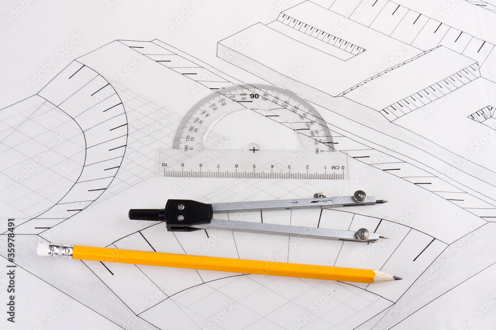 Building plan of a civil construction Stock Photo | Adobe Stock