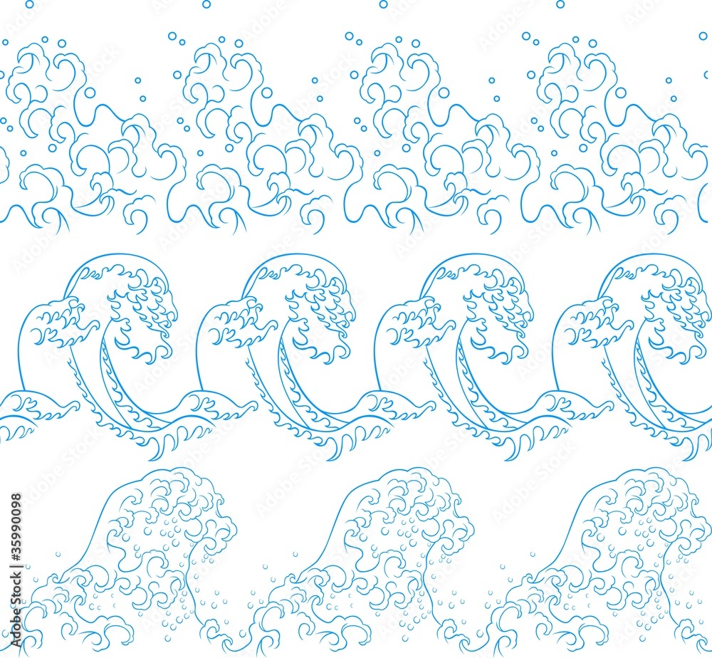 repeated ocean wave pattern Stock Vector | Adobe Stock