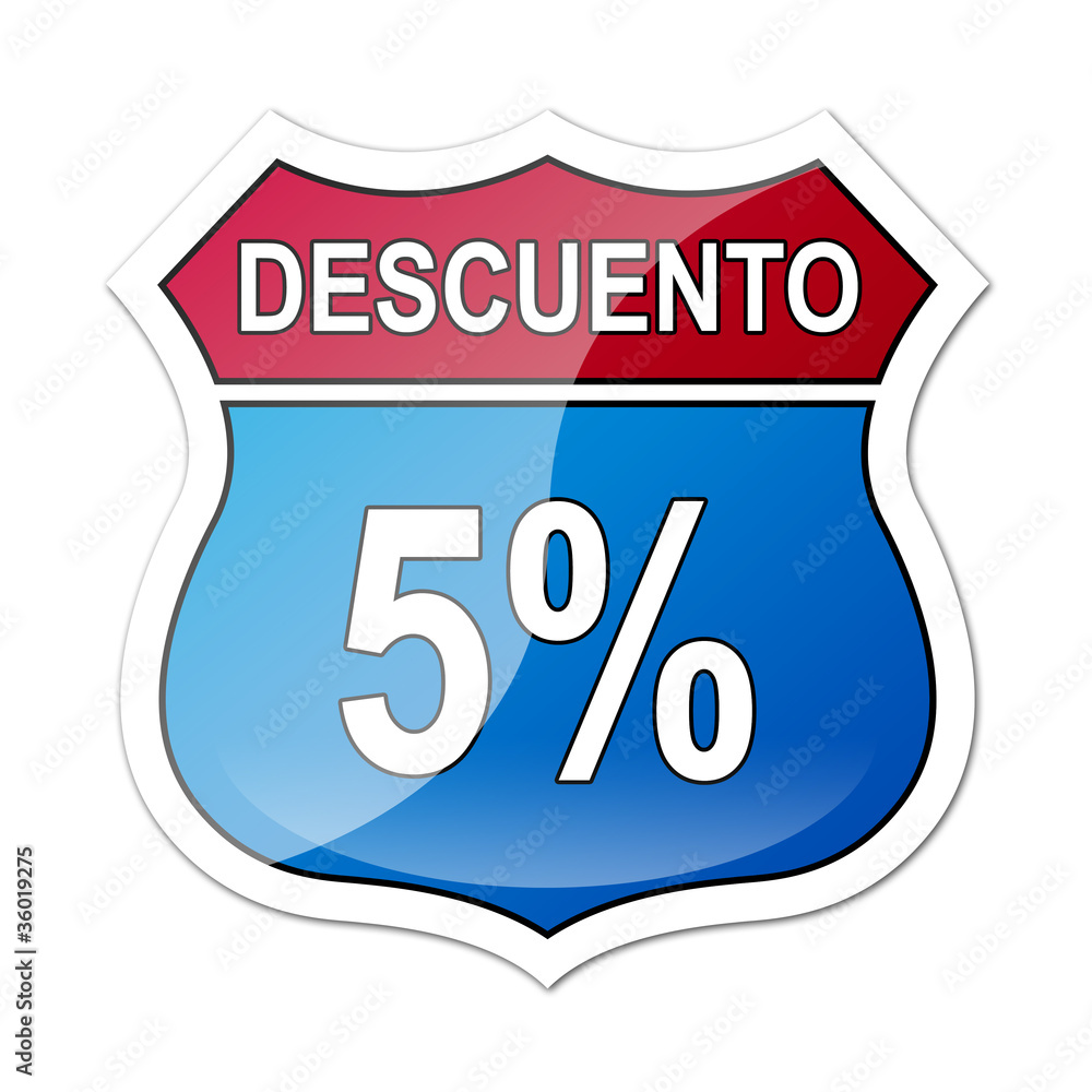 Señal carretera americana con descuento 5% ilustración de Stock | Adobe ...