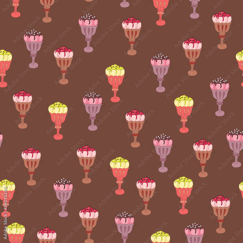Seamless wallpaper with ice cream Stock Vector | Adobe Stock