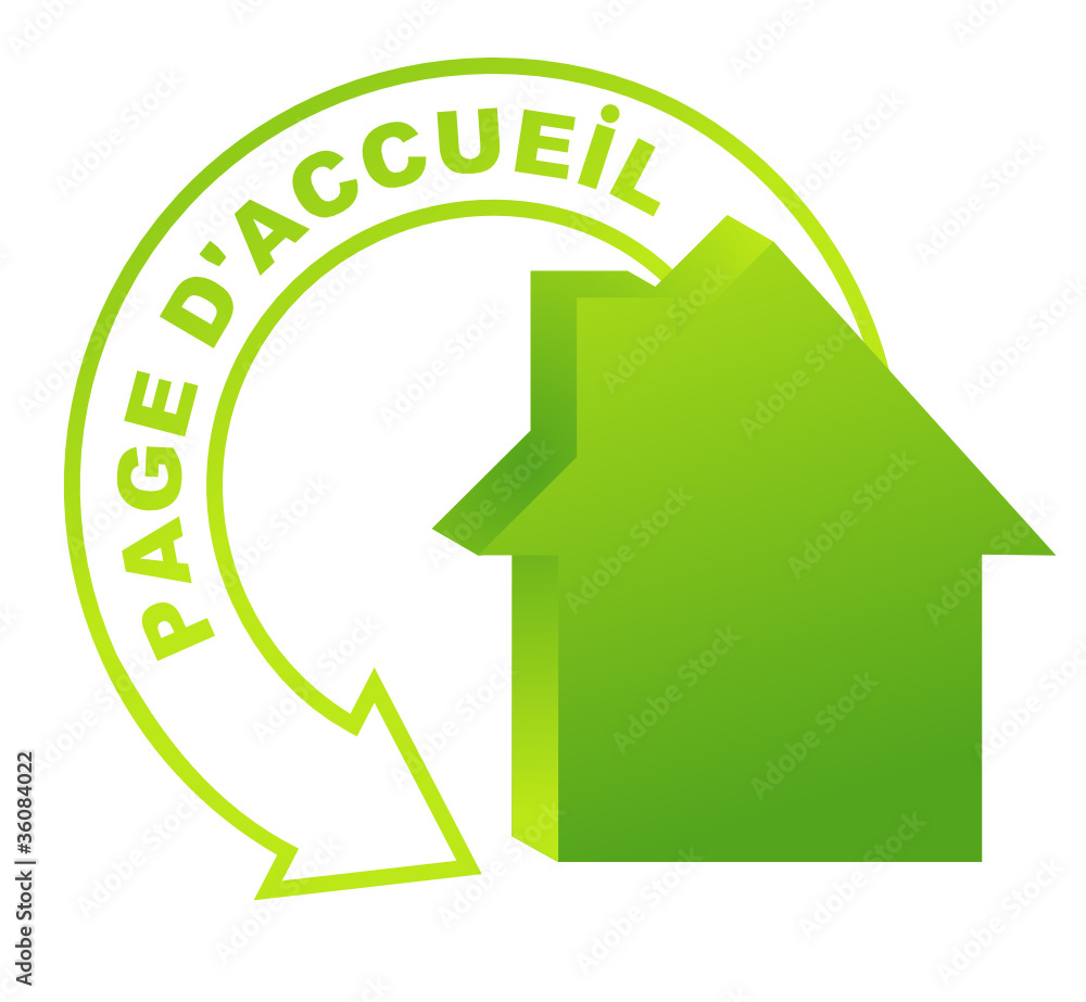 page d'accueil sur symbole validé vert Stock Vector | Adobe Stock