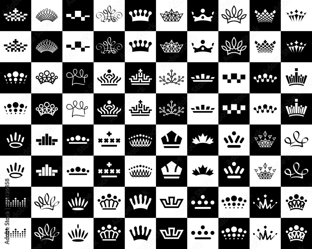 crown icons design set Stock Vector | Adobe Stock
