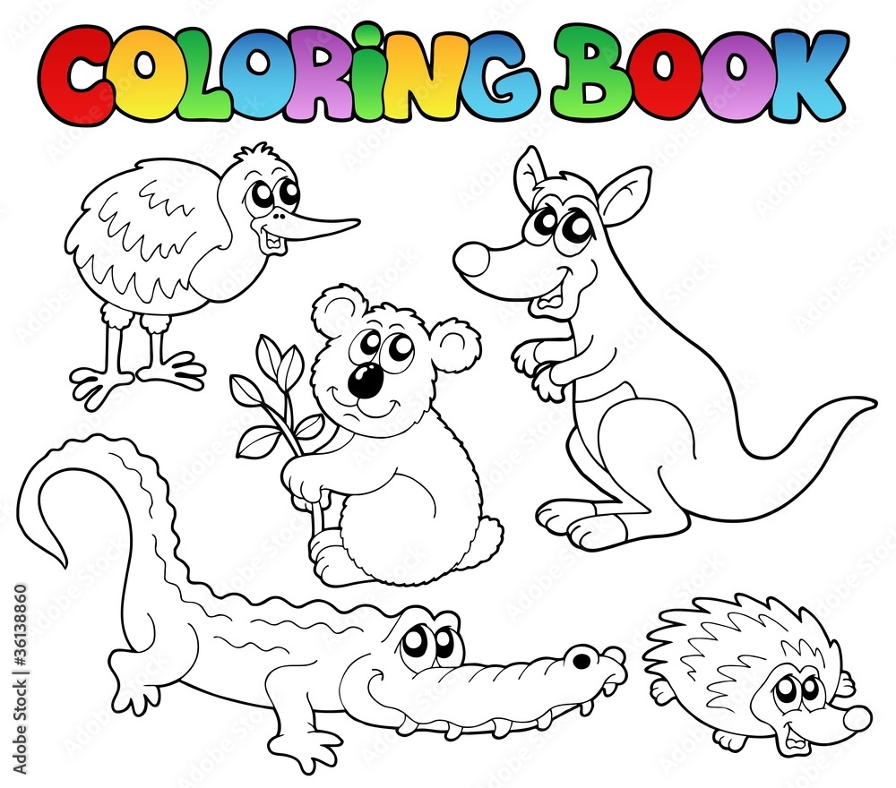 Coloring book Australian animals 1 Stock Vector | Adobe Stock