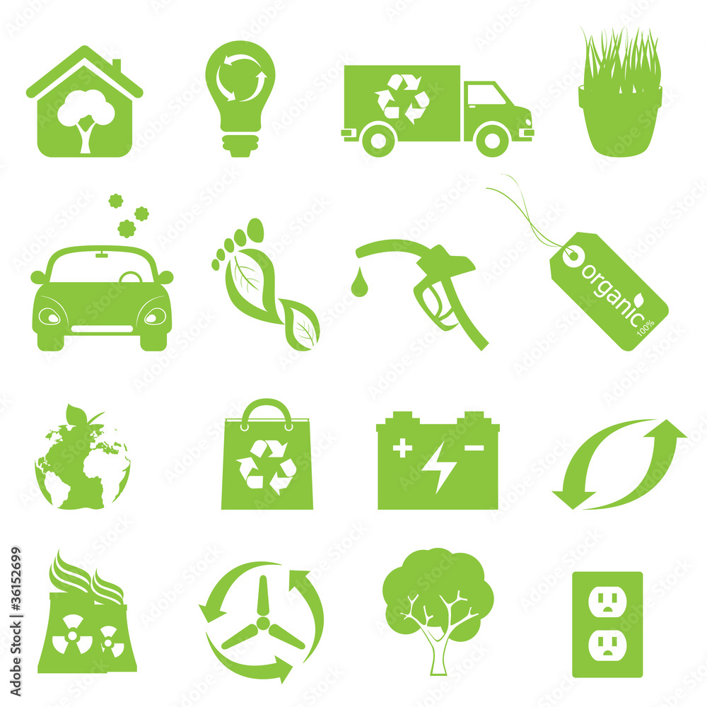 Recycling and clean environment icon set Stock Vector | Adobe Stock