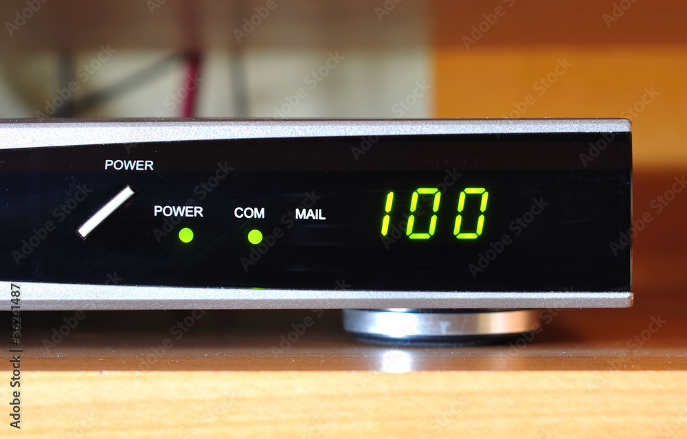 Screen of the front panel of TV channels receiver. Stock Photo | Adobe ...