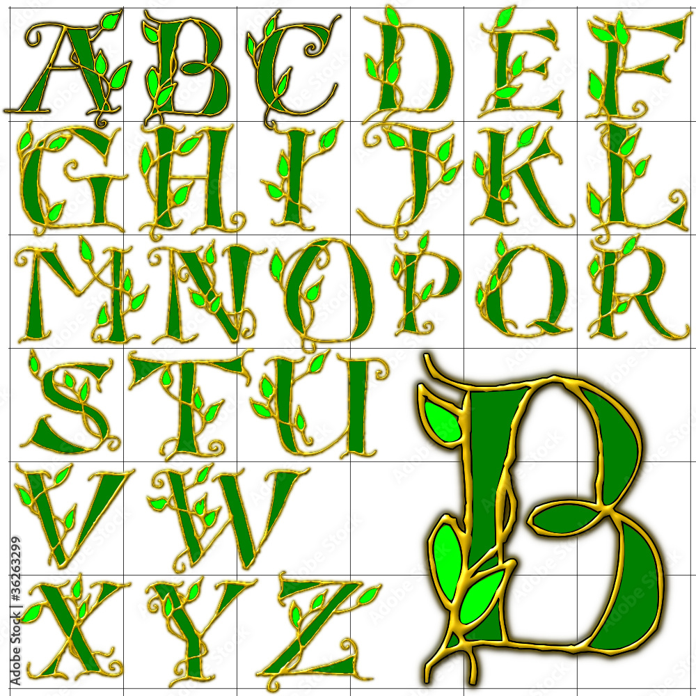 abc alphabet background leaves design Stock Vector | Adobe Stock