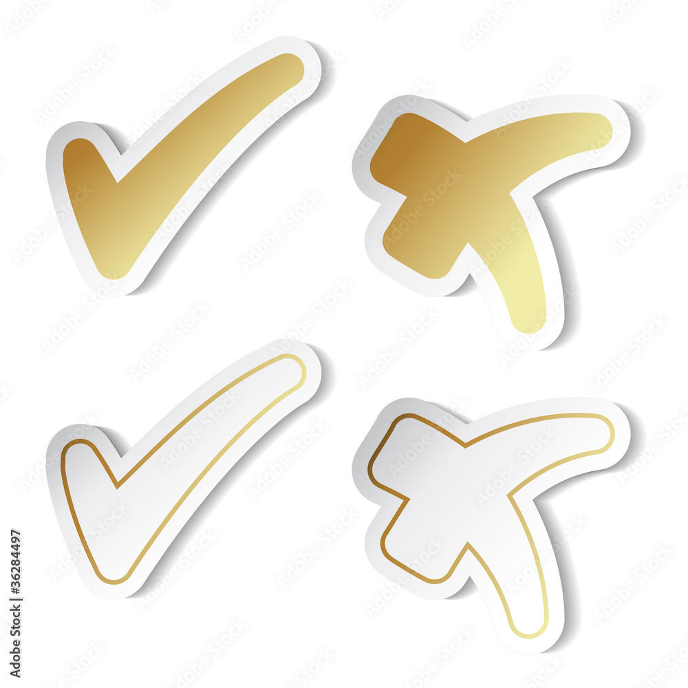 Vector check mark stickers Stock Vector | Adobe Stock