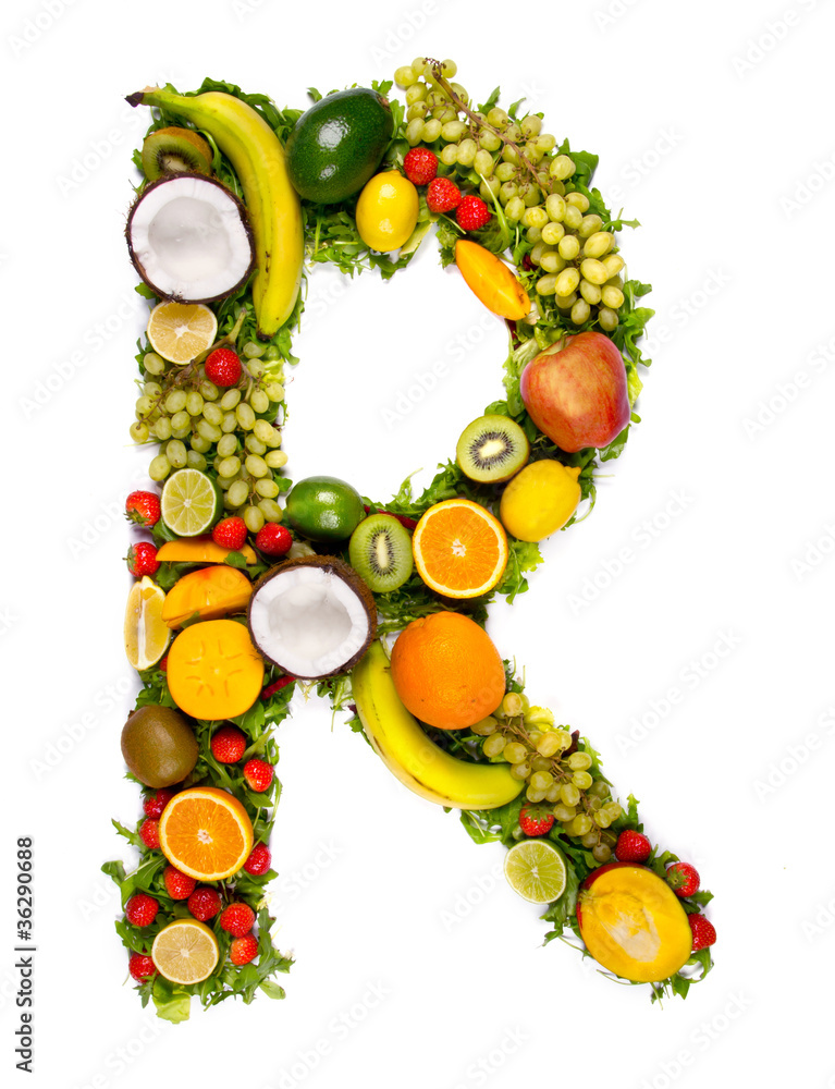 Fruit alphabet letter "R" Stock Photo | Adobe Stock