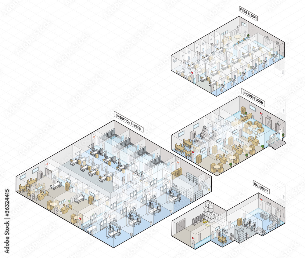 Hospital Isometric Levels Stock Vector | Adobe Stock