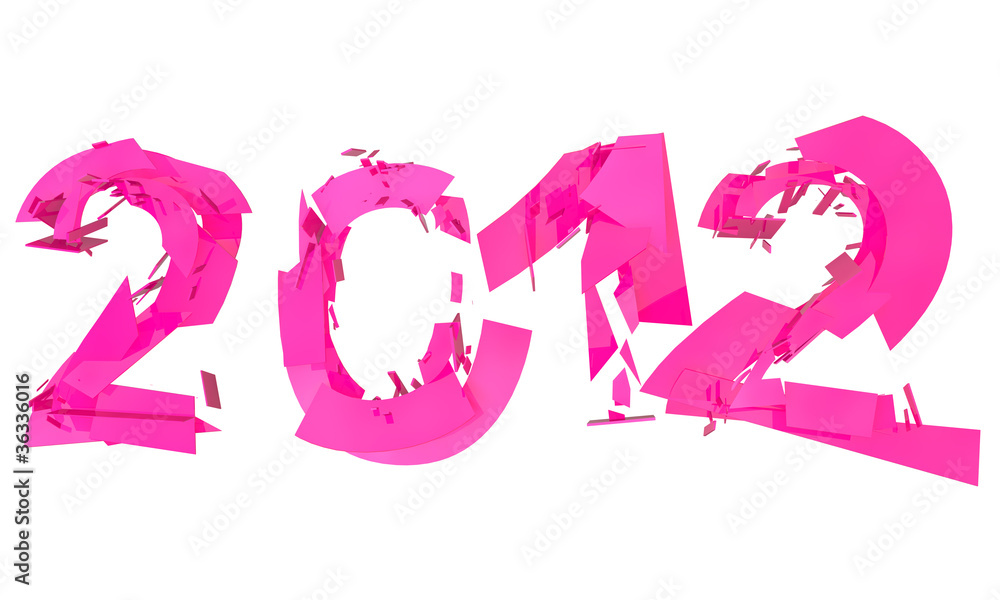 abstract splitted lettering 2012 in pink | Uwalls.co.uk