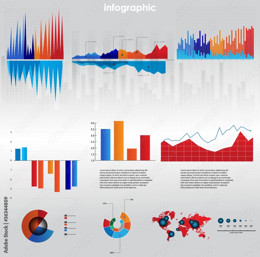 infographic vector graphs and elements. vector illustration. Stock ...