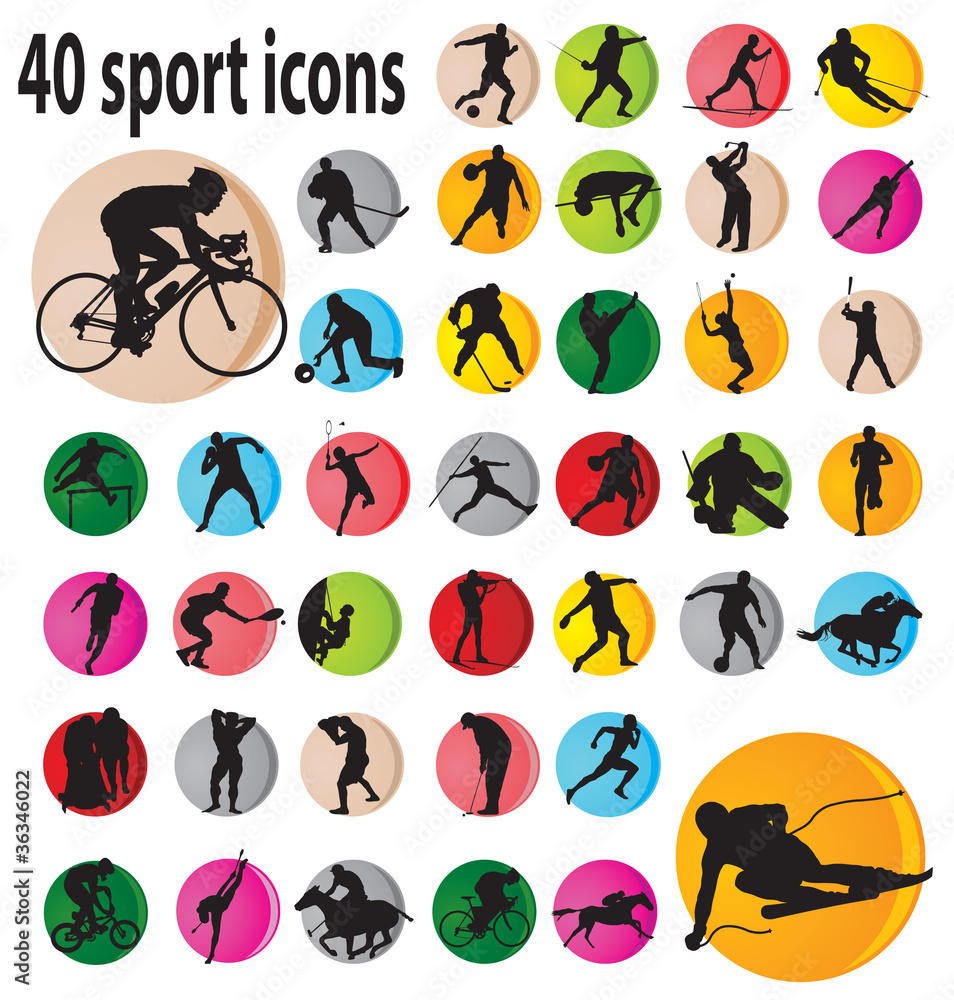 Sport icons Stock Vector | Adobe Stock