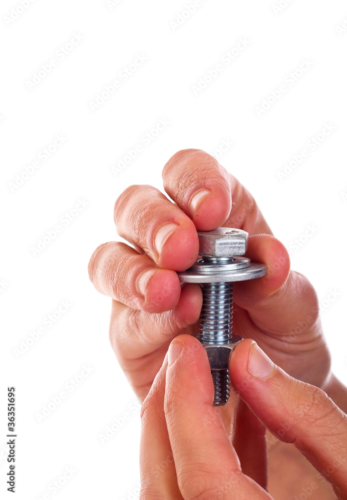 schraube hand Stock-Foto | Adobe Stock