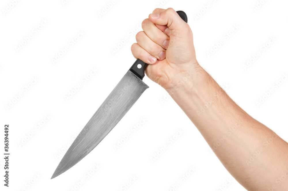 Chief steel knife in the hand Stock Photo | Adobe Stock