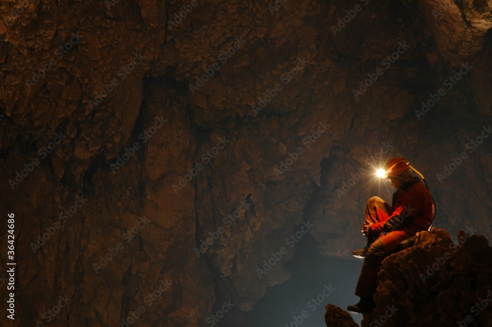 Monumental cave hall Stock Photo | Adobe Stock