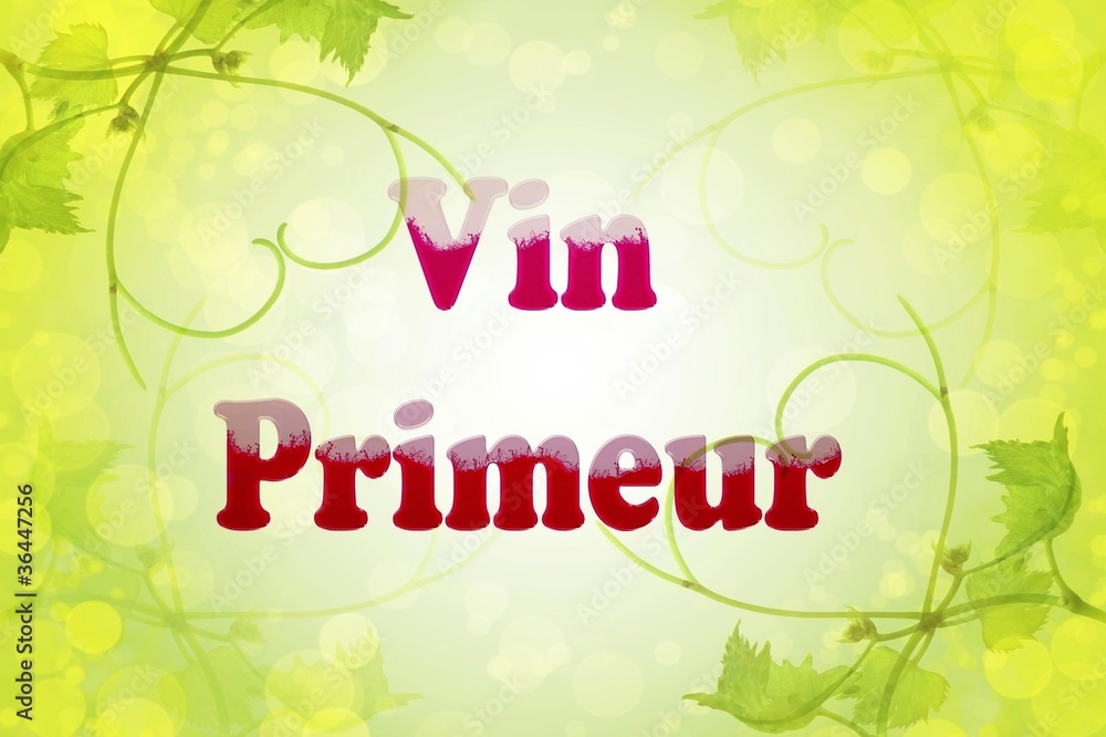Vin primeur_vine leaf_hearts Illustration Stock | Adobe Stock