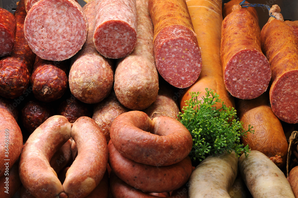 Fleischerei - Fleisch- und Wurstwaren Stock Photo | Adobe Stock