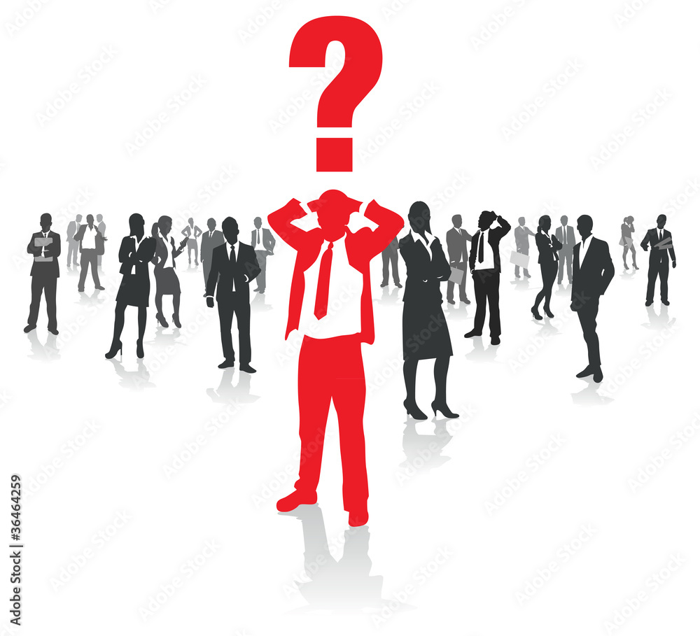 business people group and a confused man Stock Vector | Adobe Stock