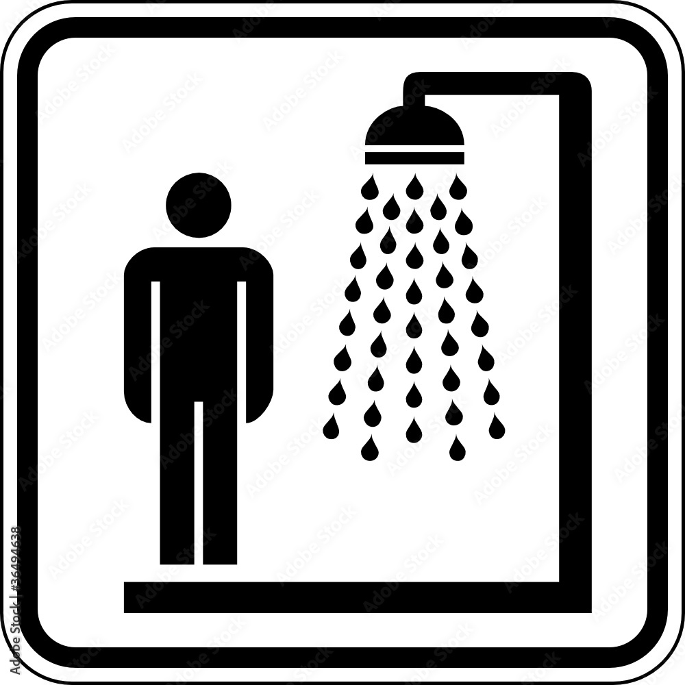 Dusche für Herren Männer Schild Zeichen Symbol Stock Vector | Adobe Stock