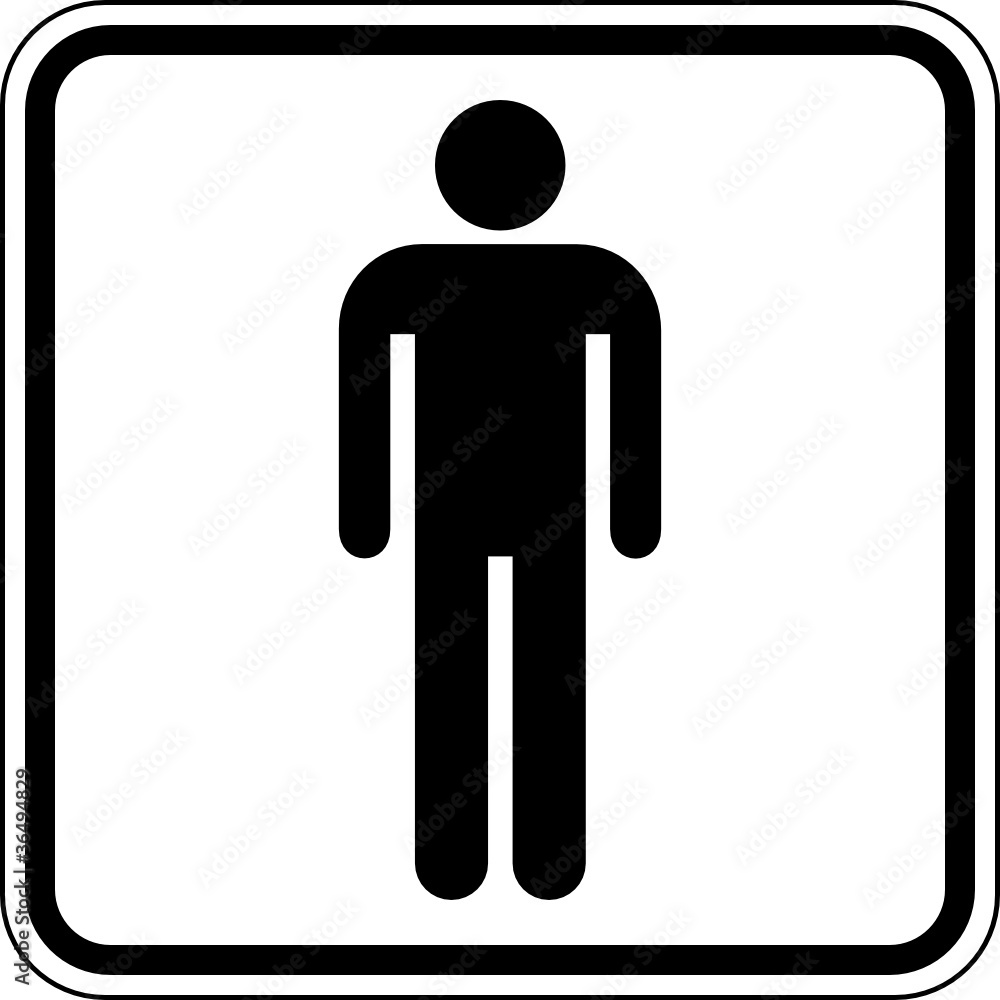 Toilette WC Klo Herren Männer Schild Zeichen Symbol vector de Stock ...