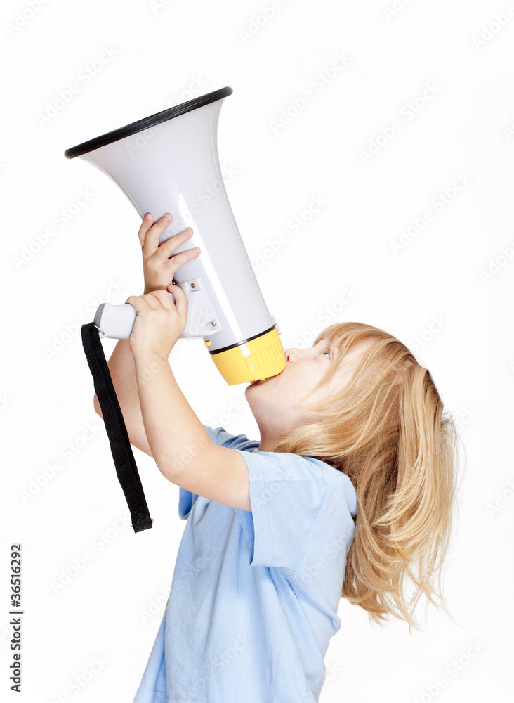boy with megaphone Stock Photo | Adobe Stock