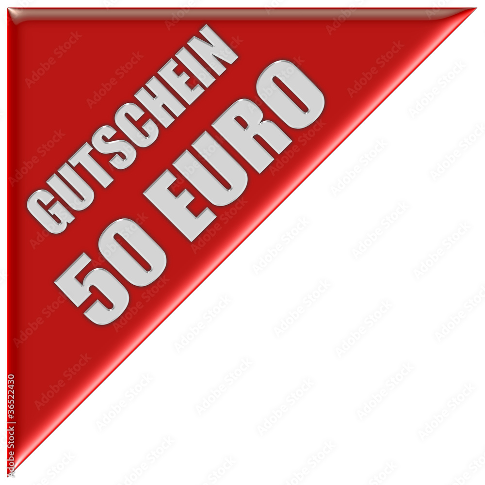 Dreieck rot GUTSCHEIN 50 EURO Stock Illustration | Adobe Stock