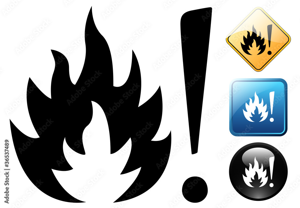 Fire alarm pictogram and signs Stock Vector | Adobe Stock