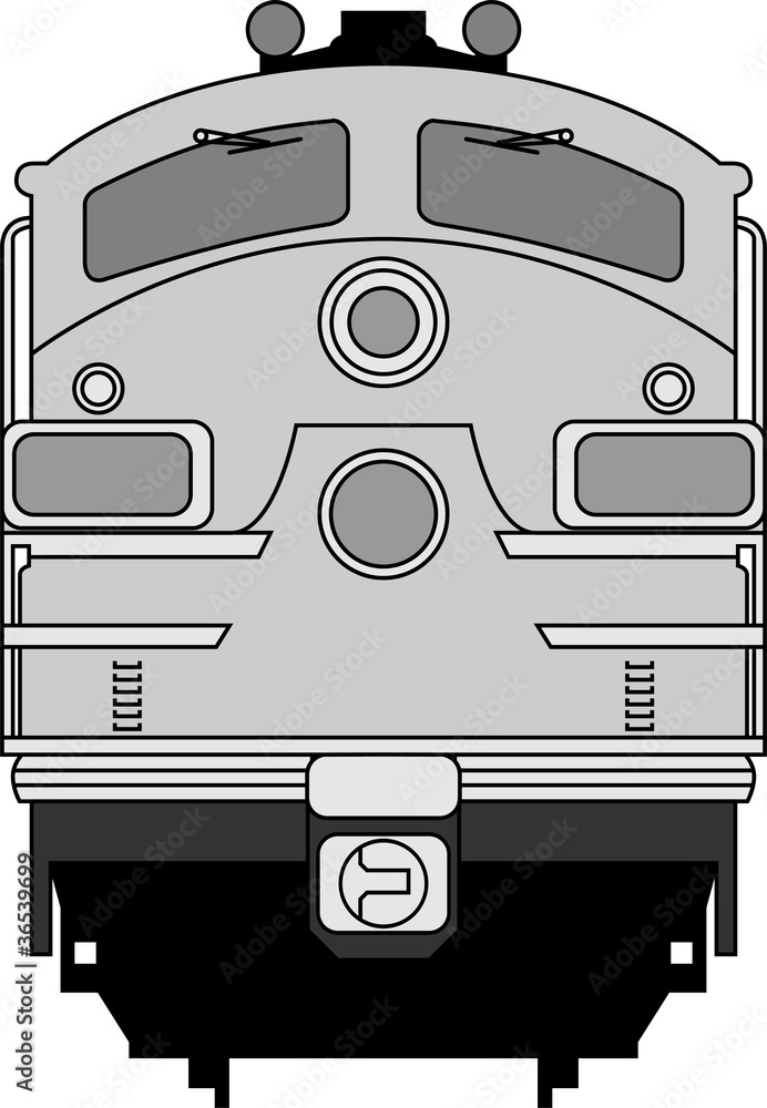 High detailed vector illustration of modern locomotive Stock Vector ...