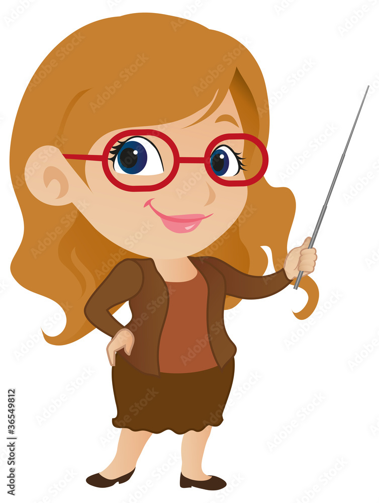 Cute Female Teacher Stock Vector | Adobe Stock