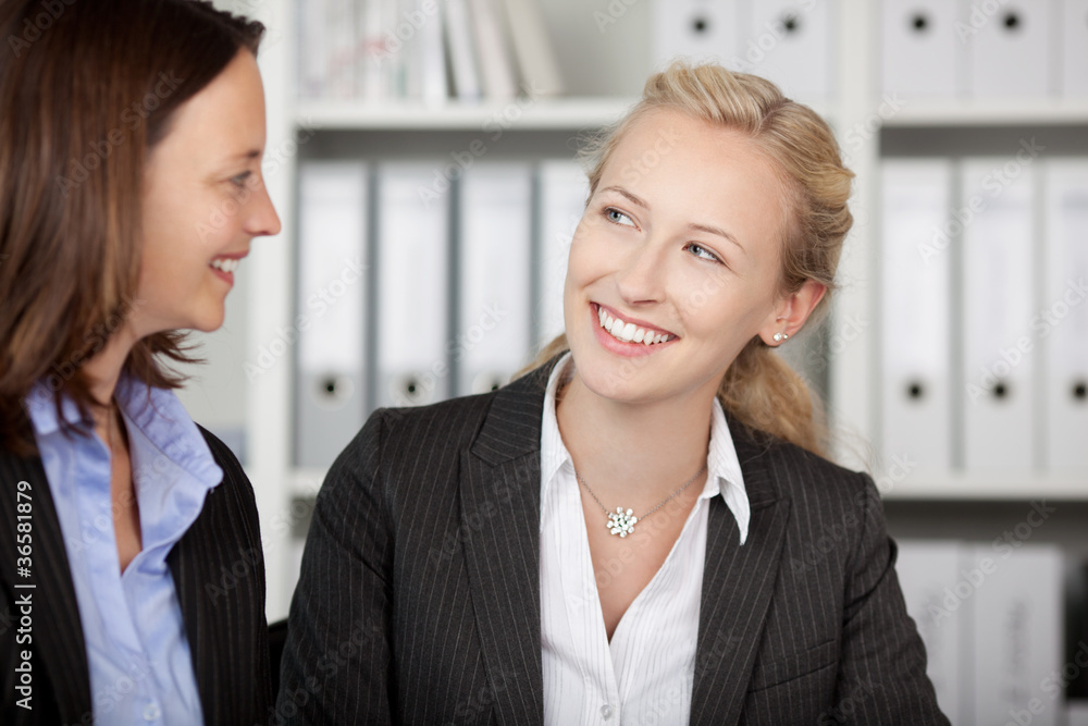 zwei kolleginnen im büro Stock-Foto | Adobe Stock