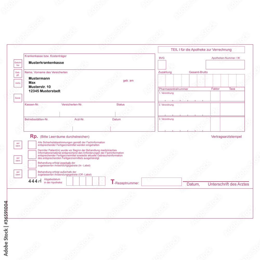 T-Rezept - Rezept für Thalidomid Stock-Illustration | Adobe Stock