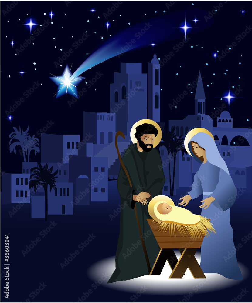 Holy Family Christmas Vector