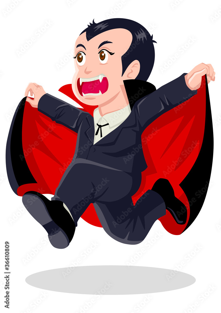 Cartoon illustration of Dracula Stock Vector | Adobe Stock