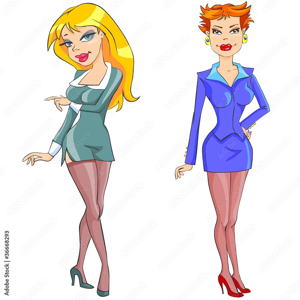 cartoon business women Stock Illustration | Adobe Stock