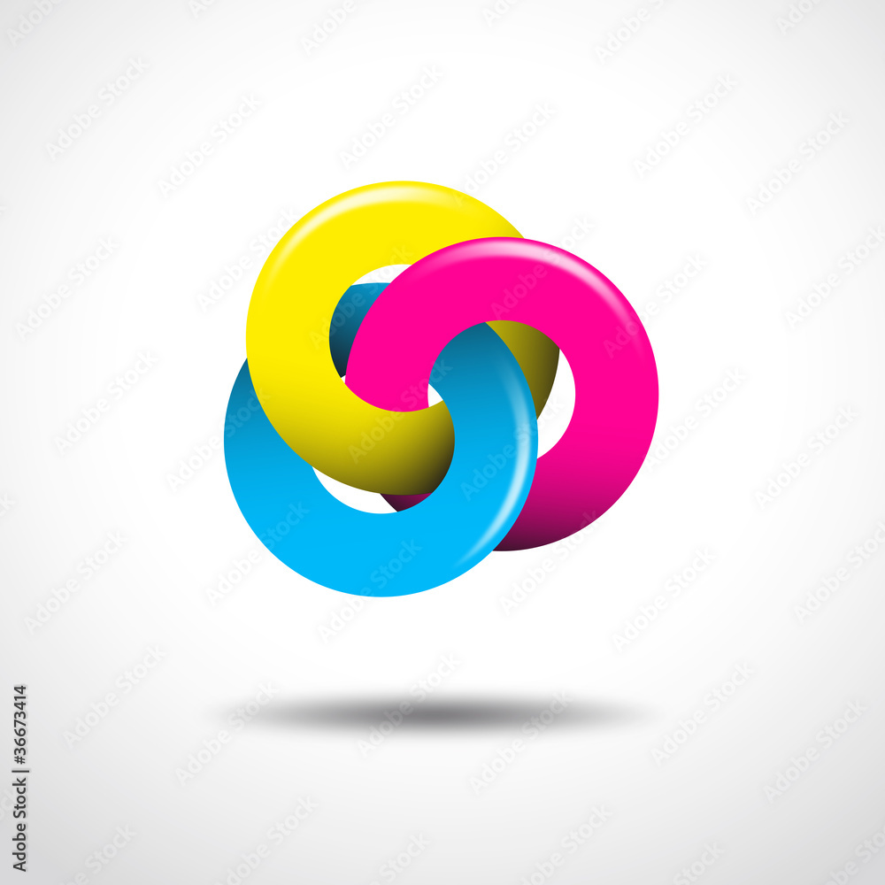 Logo crossed circles, CMYK colours # Vector Stock Vector | Adobe Stock