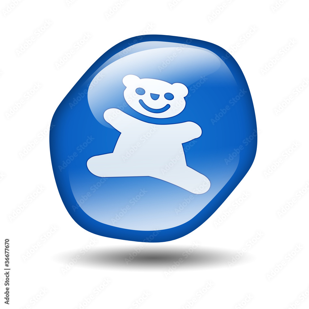 Boton brillante azul hexagonal simbolo osito de peluche Stock ...