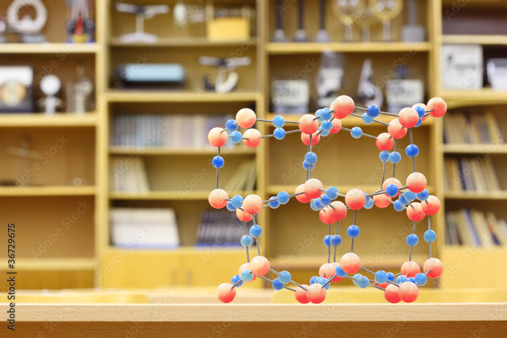 educational model of atomic structure in empty school class Stock Photo ...