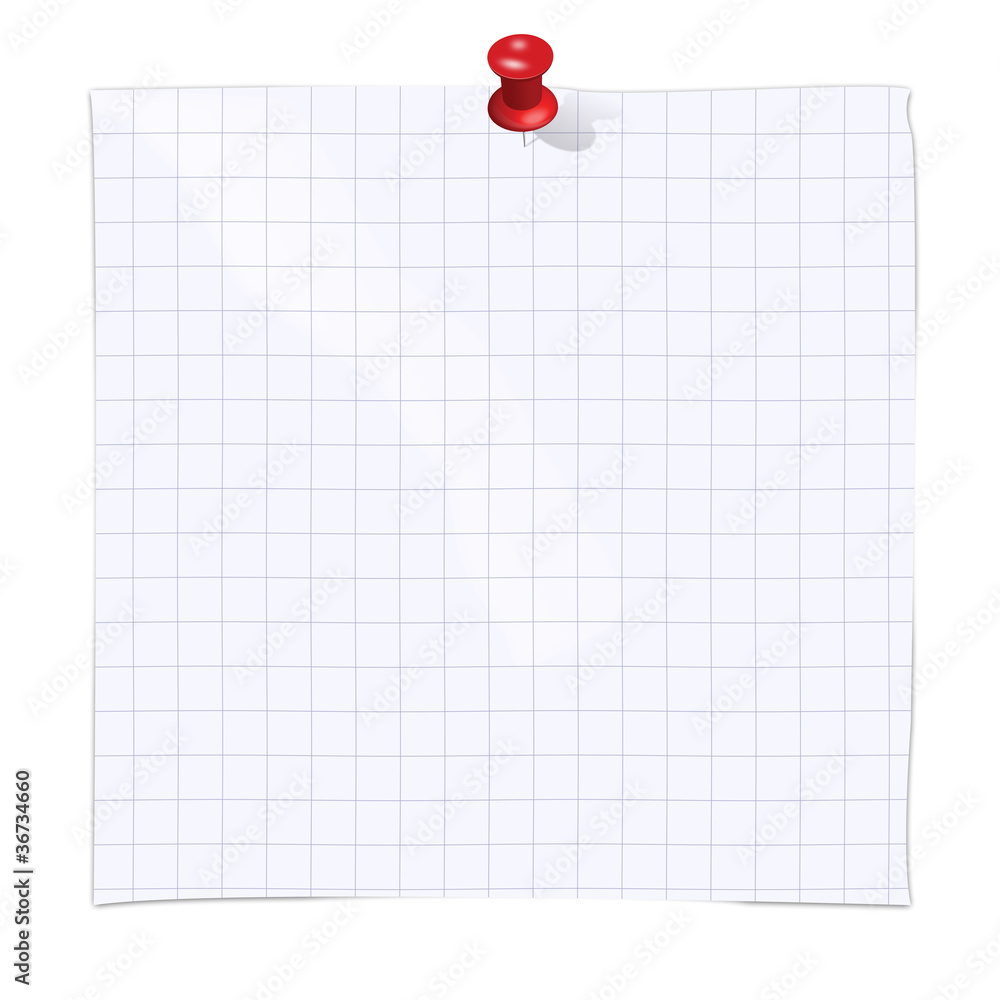 notizzettel zettel pin kariert frei für text Stock Illustration | Adobe ...