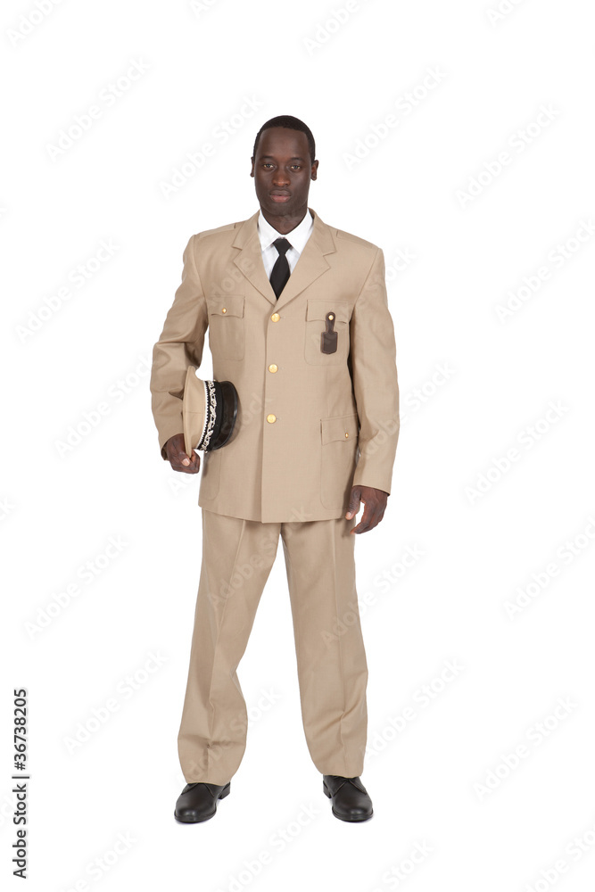 uniforme beige sur fond blanc Photos | Adobe Stock