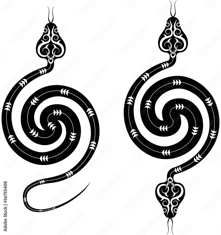 tribal tattoo snake Stock Vector | Adobe Stock