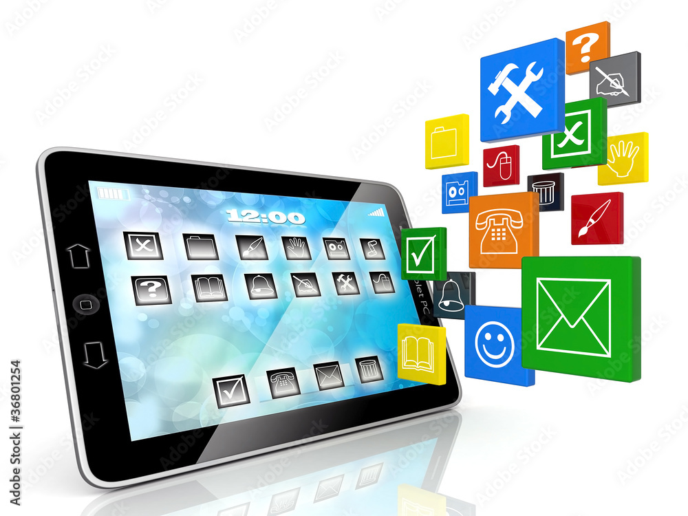 Image of computer technology on a white background isolated Stock ...