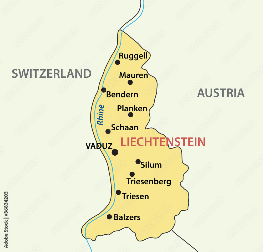 map of Liechtenstein - vector illustration Stock Vector | Adobe Stock