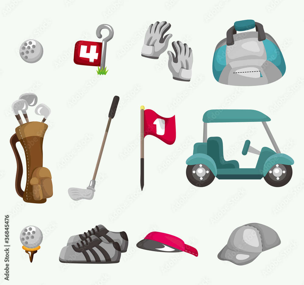 cartoon golf icon Stock Vector | Adobe Stock