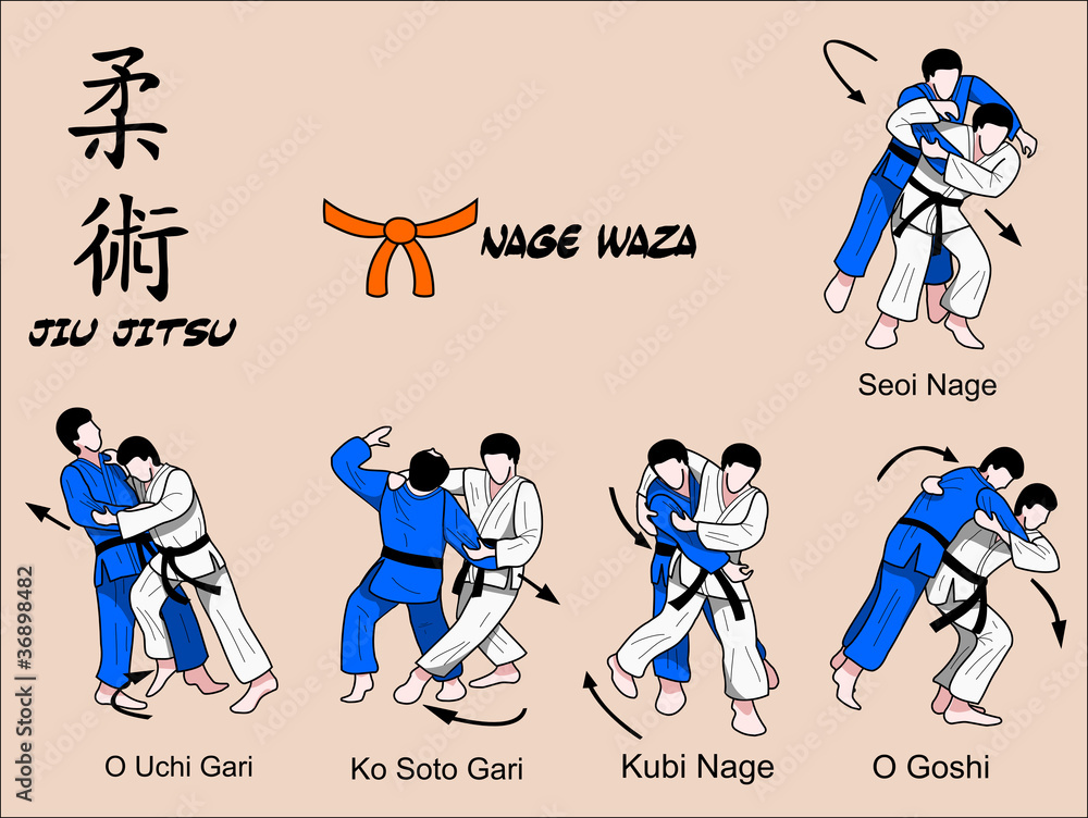 Vettoriale Stock Jiu Jitsu Nage Waza 2 Color | Adobe Stock