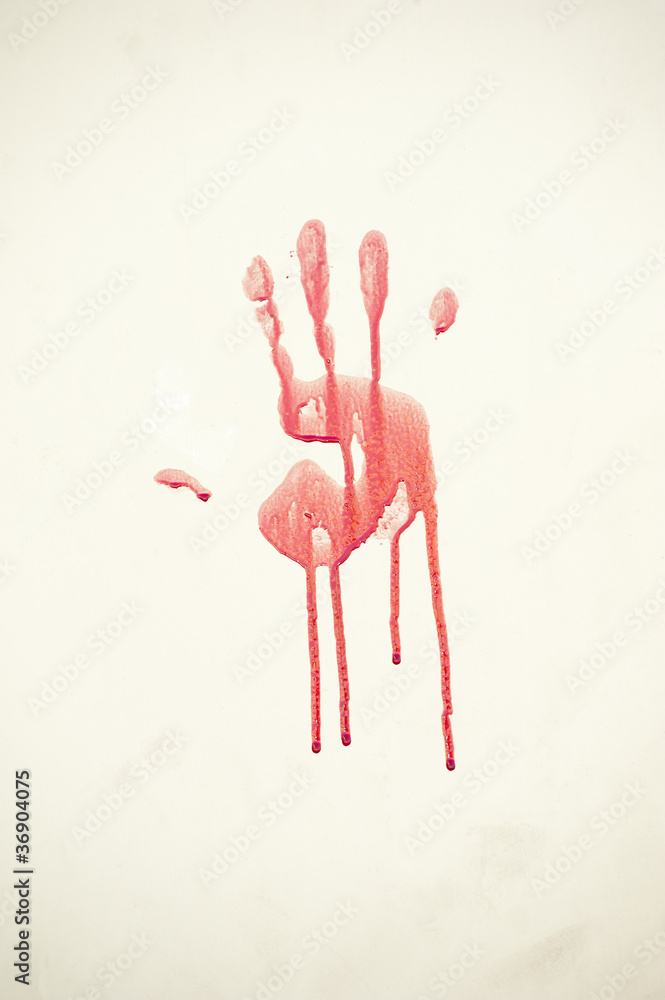 Bloody handprint on a wall during muslim festival of Eid Stock Photo ...