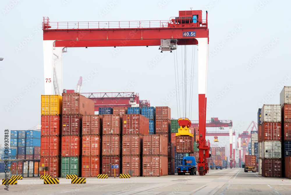 Container terminal Stock Photo | Adobe Stock