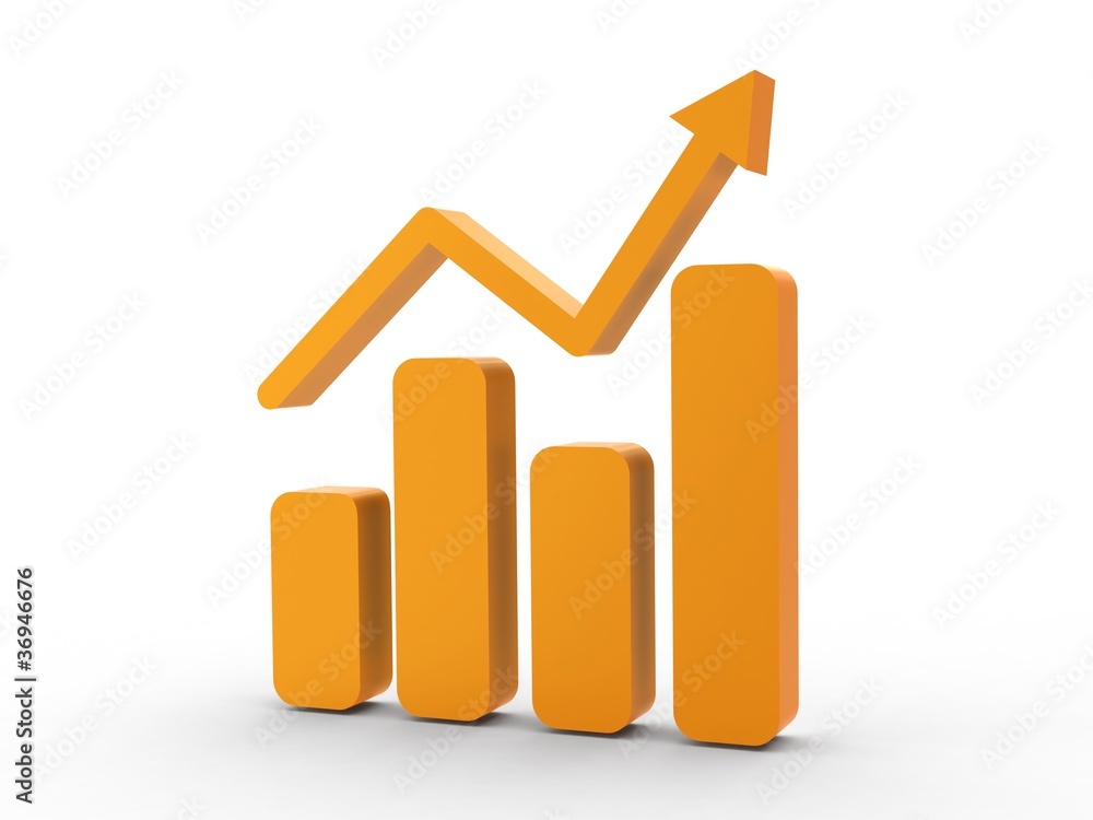 Poster 3d Icon Chart orange – Wall Art | UkPosters