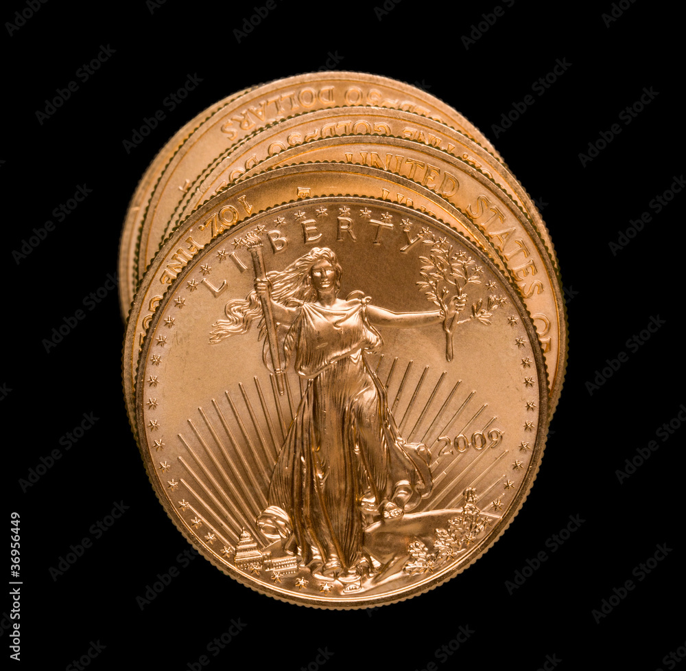 Stack Of Golden Eagle Coins Stock Photo Adobe Stock