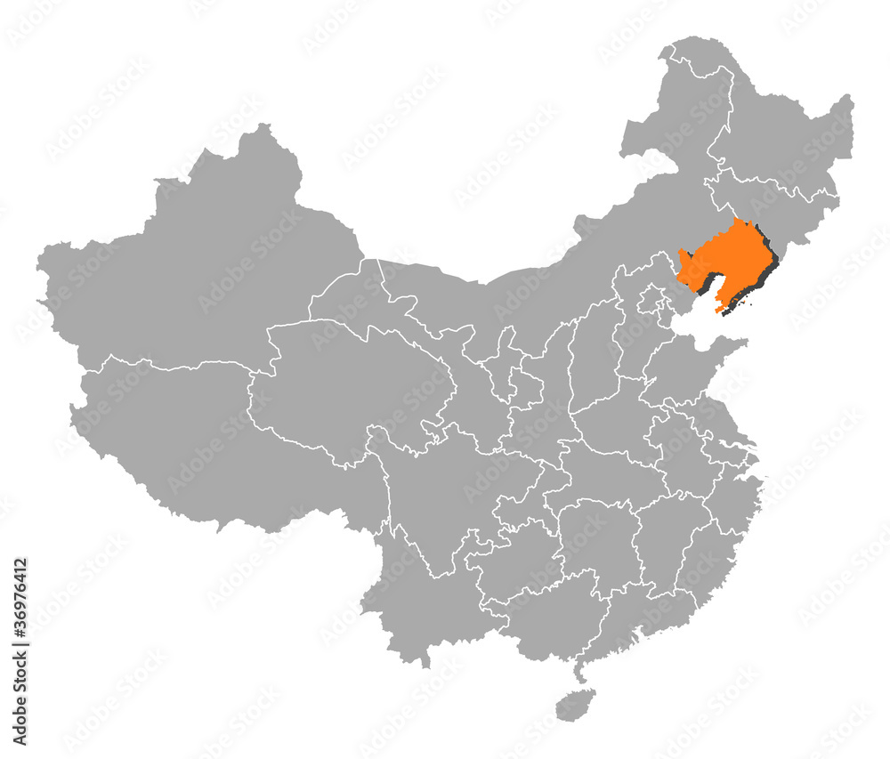 Poster Map of China, Liaoning highlighted – Wall Art | UkPosters