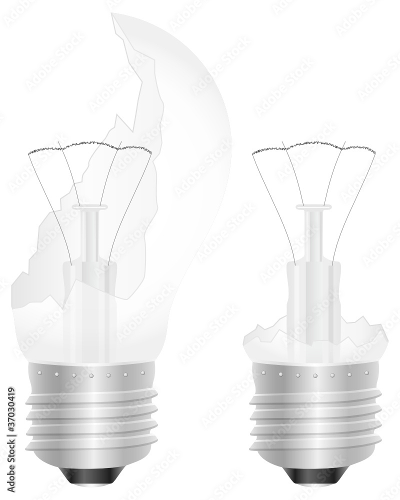 broken light bulb Stock Vector | Adobe Stock